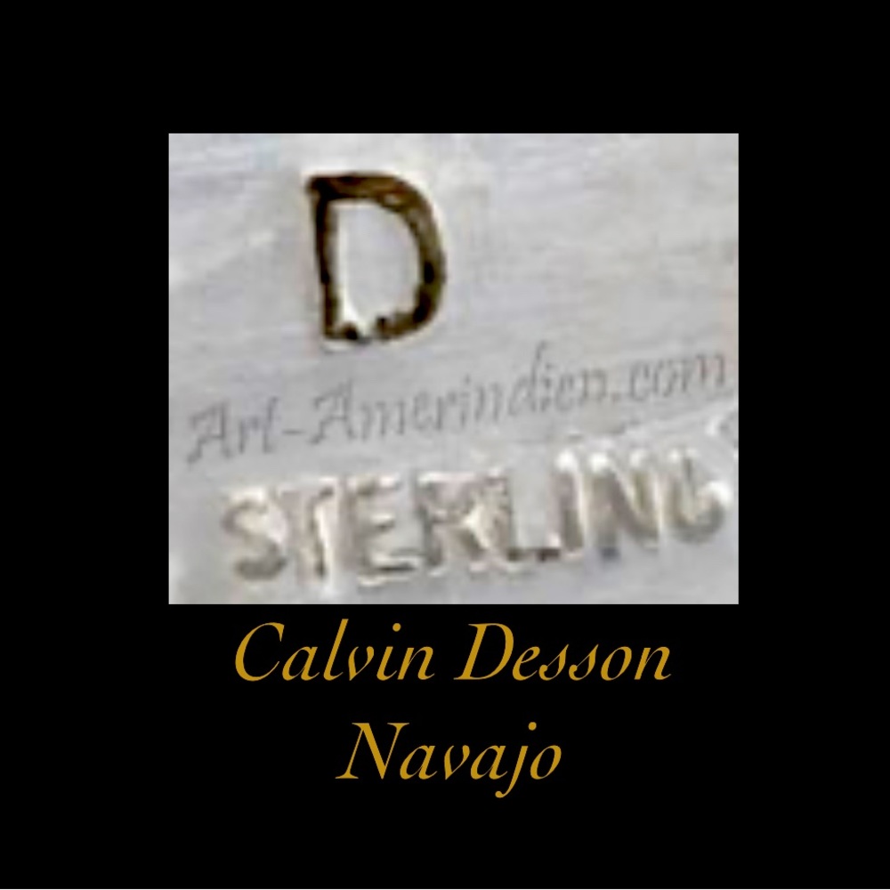 Signed-Calvin Desson, Vintage Navajo Gilson Opal Inla… - Gem